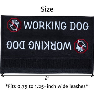Embroidered Dog Leash Wrap: "working Dog" Text and a "don't Pet" Hand ...