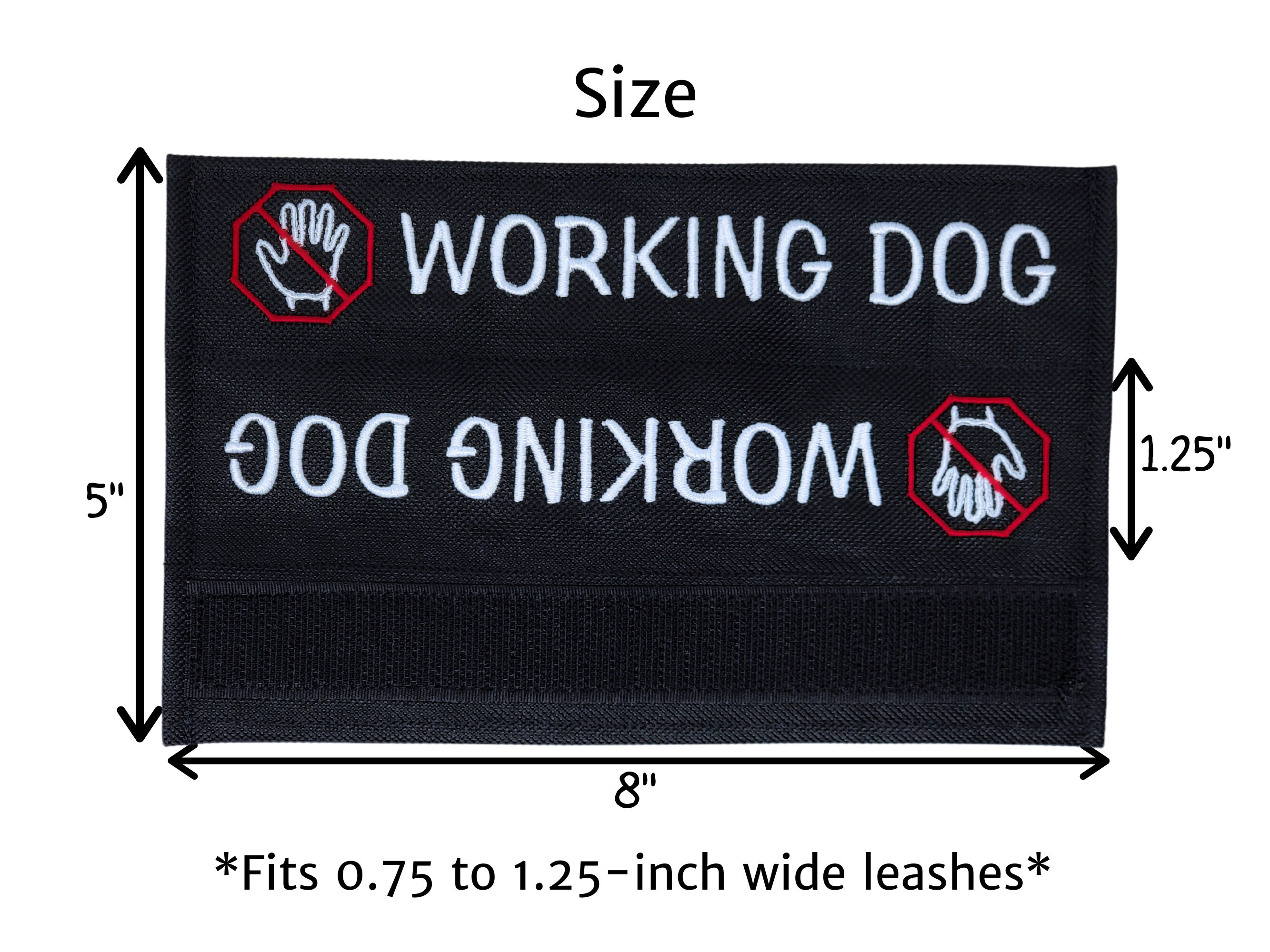 Embroidered Dog Leash Wrap: "working Dog" Text and a "don't Pet" Hand ...