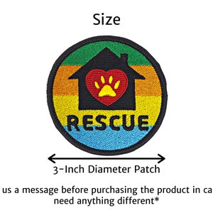 Dog Rescue Patch | 3 Inch Round Patch | Embroidered Rescue Dog Patch ...