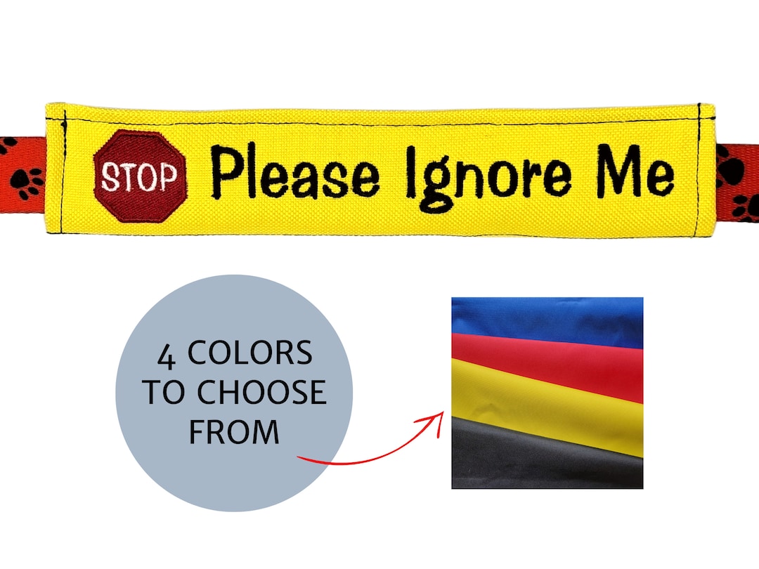 Embroidered Leash Wrap: "please Ignore Me" With Stop Sign for Dogs That ...