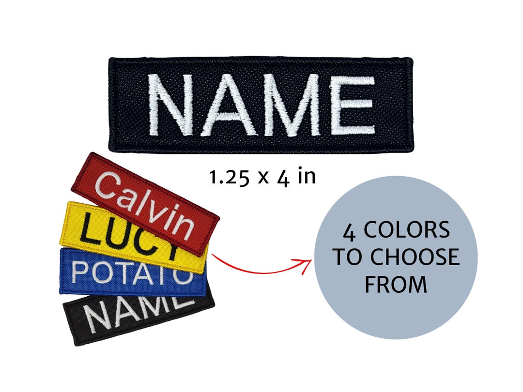 Personalized Embroidered 1.25"x4" Patch for Names | Custom Rectangle 1. ...