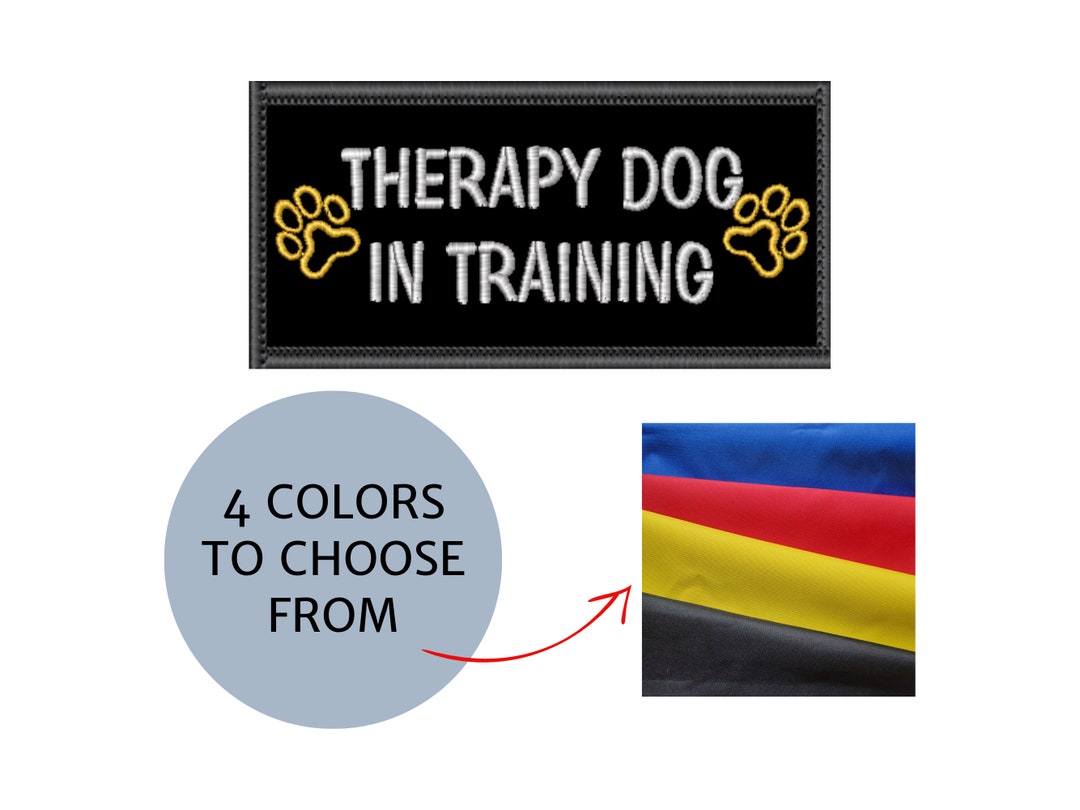 Embroidered 2"x4" Patch for Therapy Dogs in Training With Paws ...