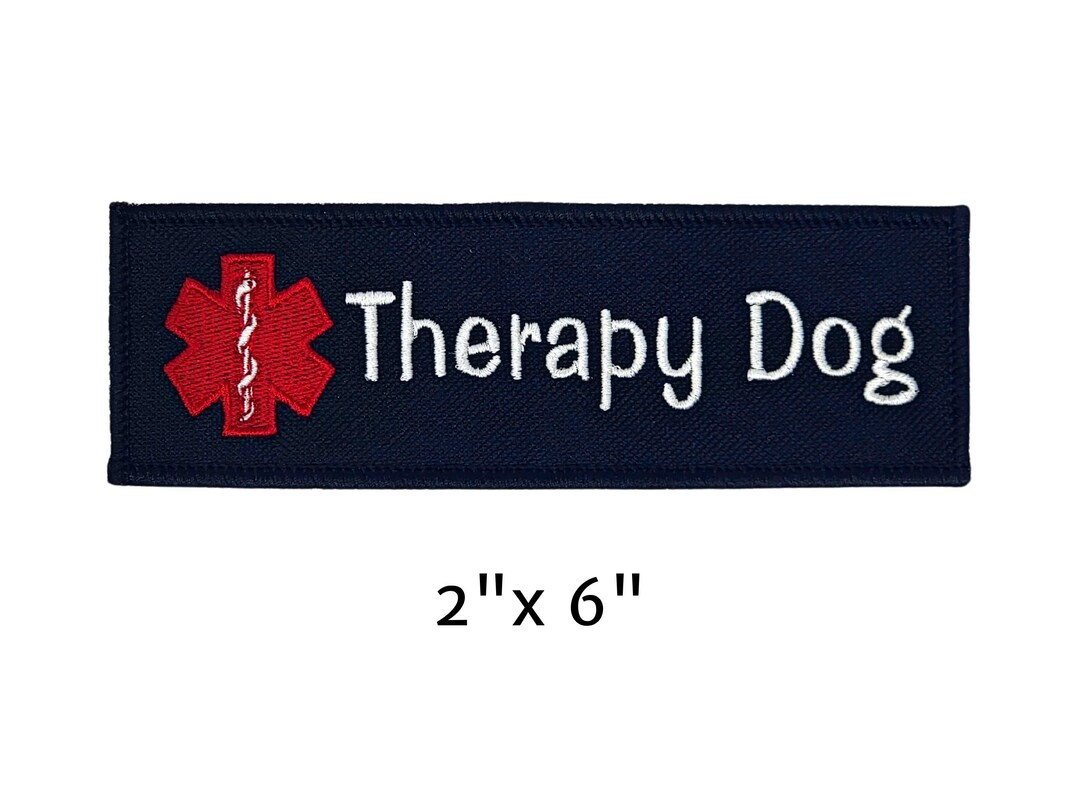 Embroidered 2" X 6" Patch With "therapy Dog" Text and Medical Symbol ...
