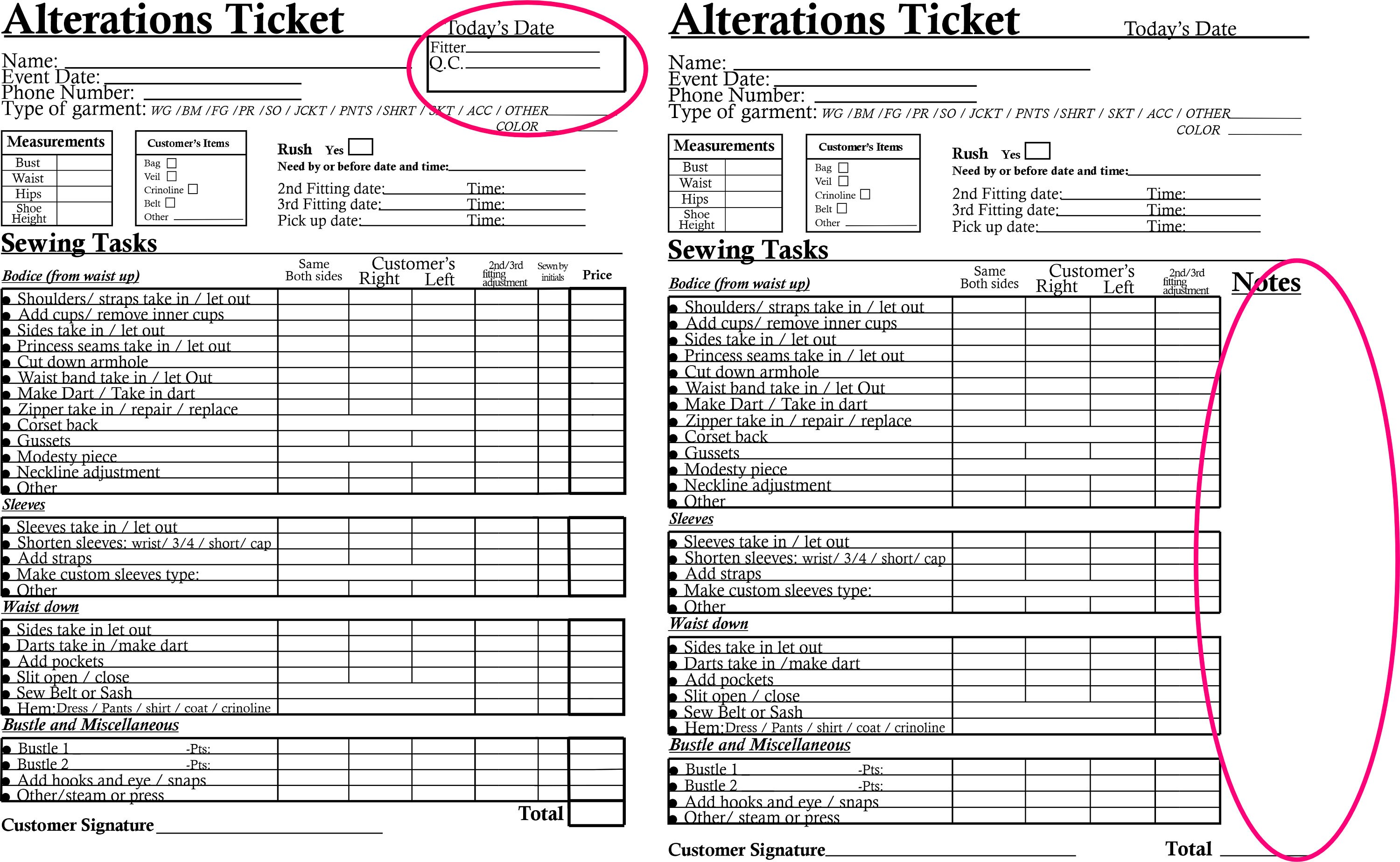 Alterations Tickets Complete Package - Etsy Australia