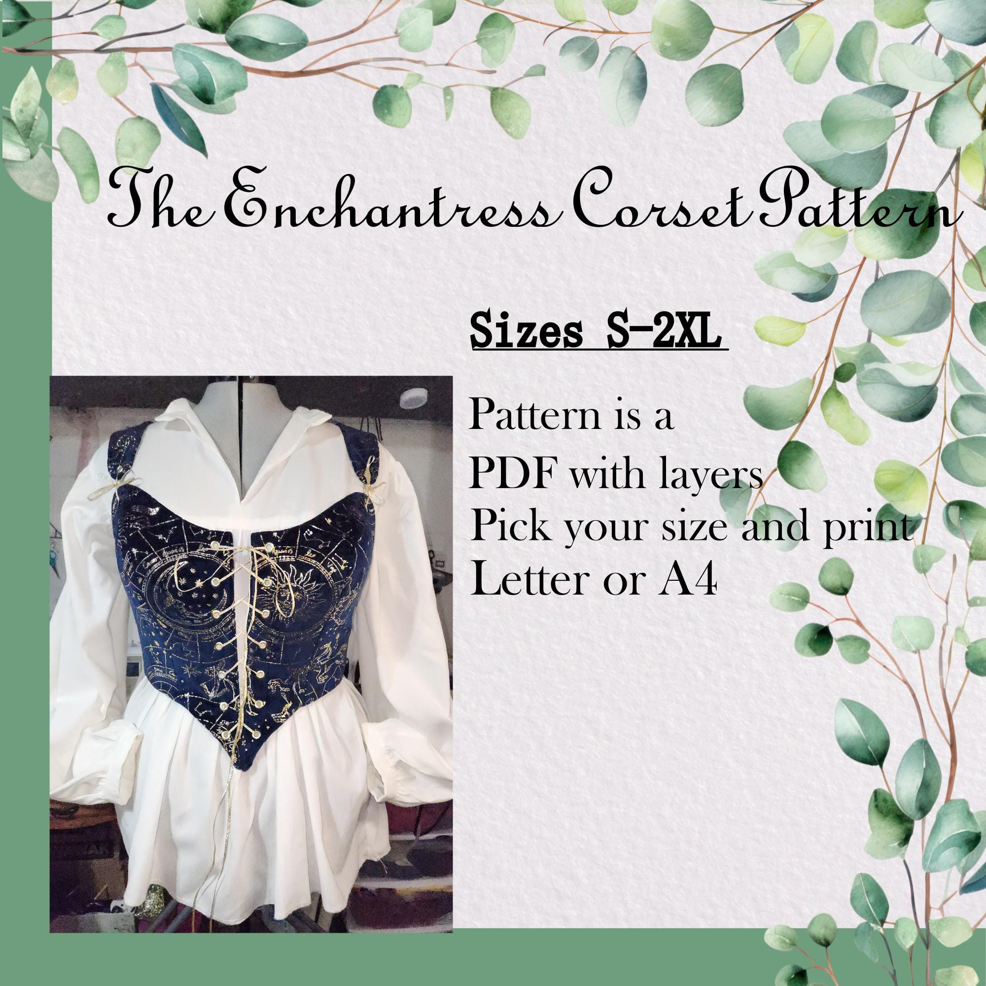 Enchantress Corset Pattern for Renaissance Fair - Plus Size 32-42 Waist ...