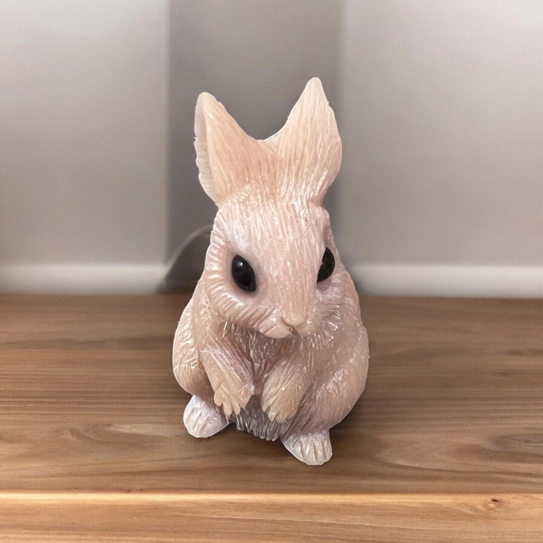 Pink Opal Bunny Rabbit - Etsy