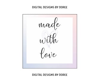 Handmade With Love Thank You Card Pink editable - Etsy