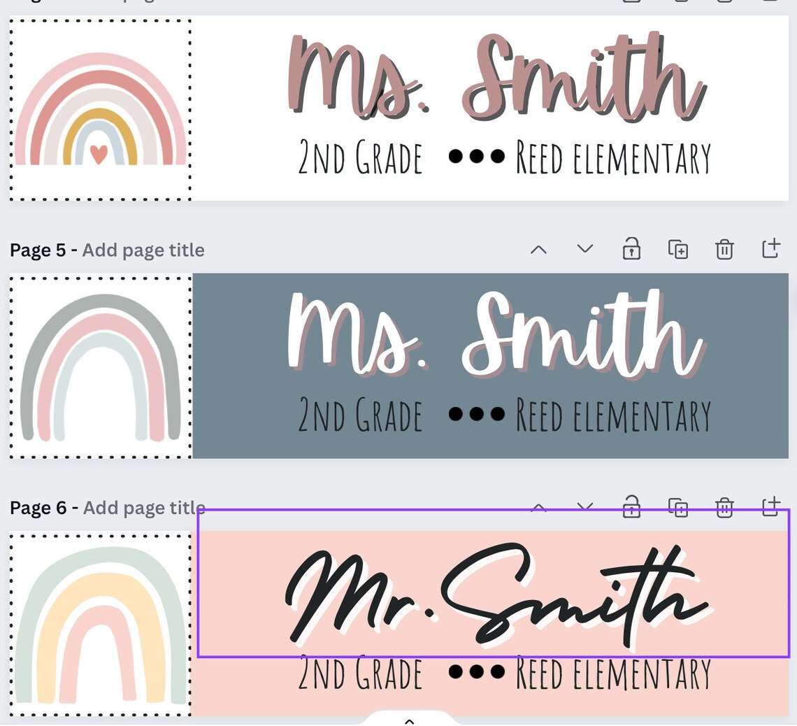 13 Boho Rainbow Custom Email Signatures Editable Template, Name Tags ...