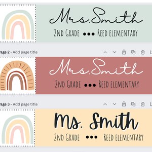 13 Boho Rainbow Custom Email Signatures Editable Template, Name Tags ...