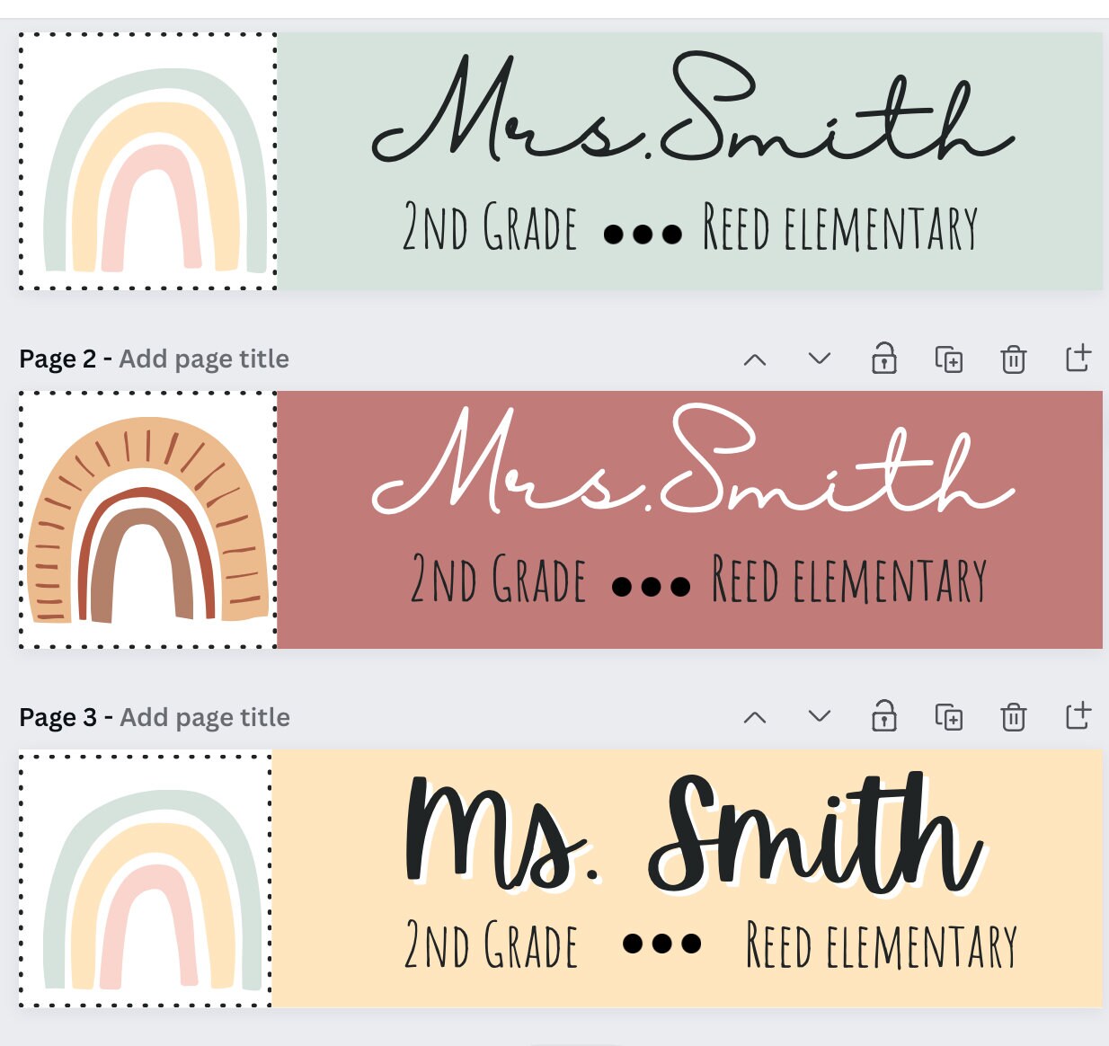 13 Boho Rainbow Custom Email Signatures Editable Template, Name Tags ...