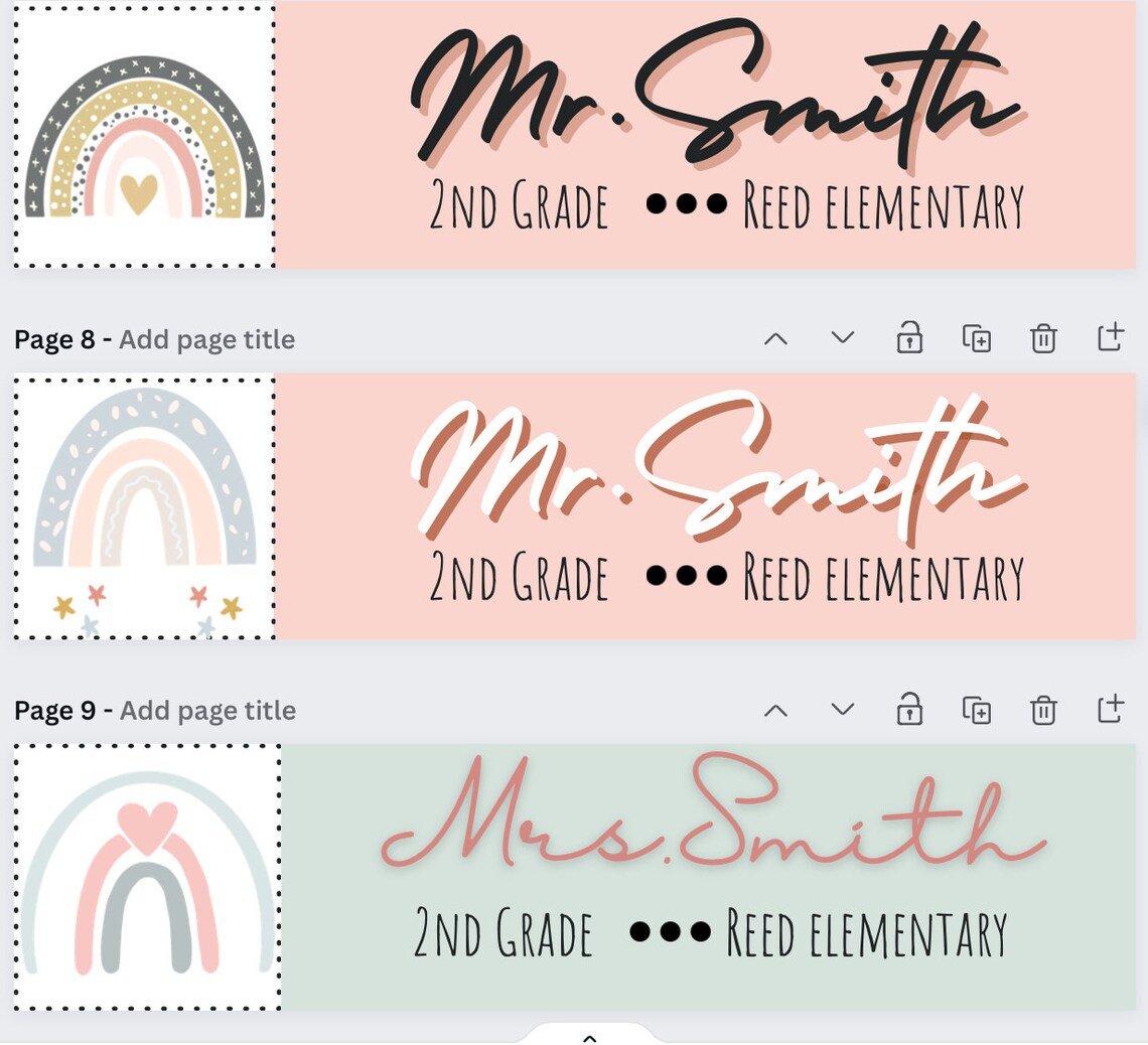 13 Boho Rainbow Custom Email Signatures Editable Template, Name Tags ...