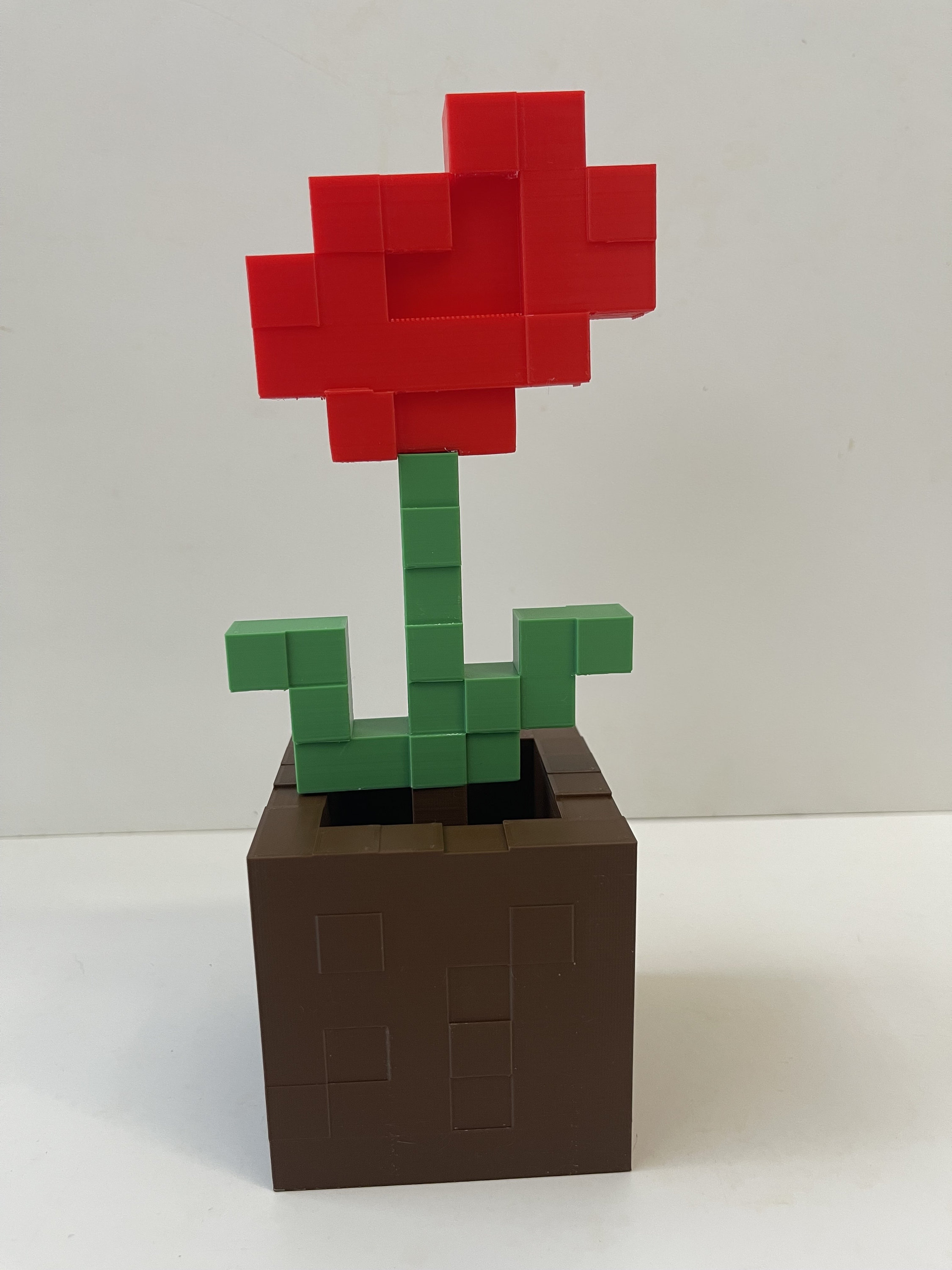 Minecraft Flower Rose and Pot 3D Printed - Etsy