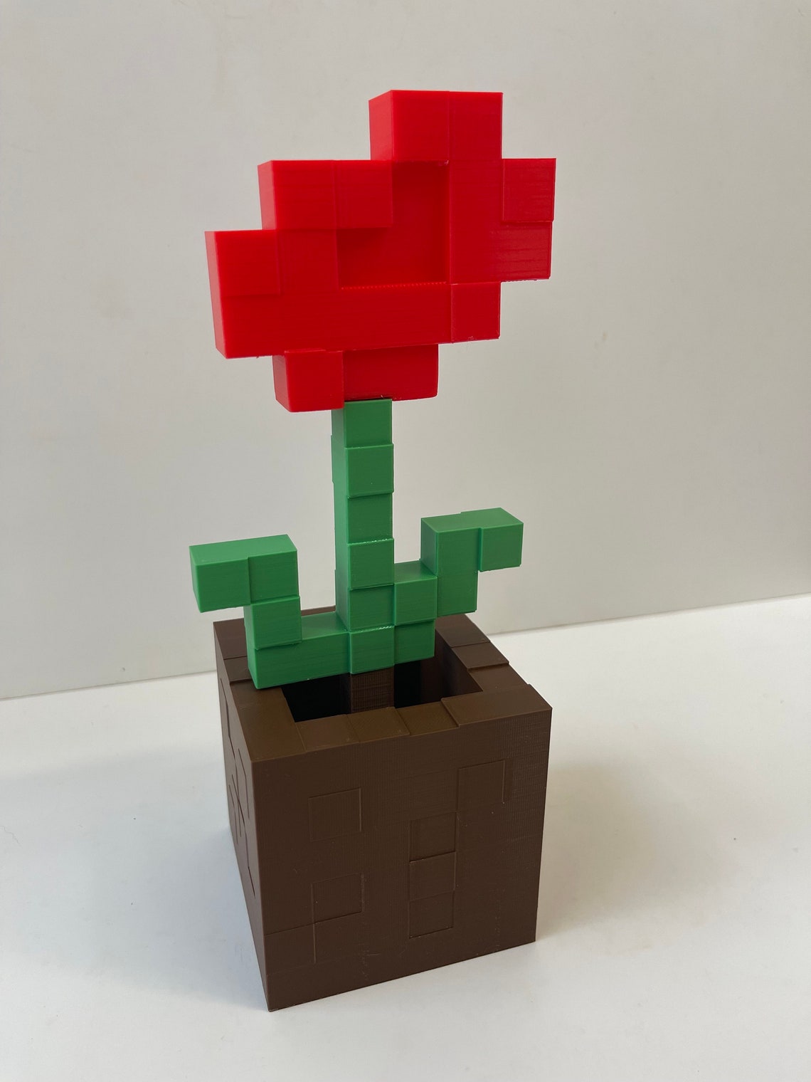 Minecraft Flower Rose and Pot 3D Printed - Etsy