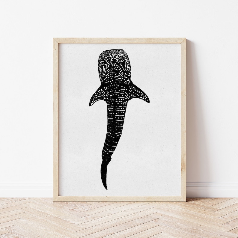 Whale Shark Art Print Simple Animal Home Decor Whale Shark - Etsy