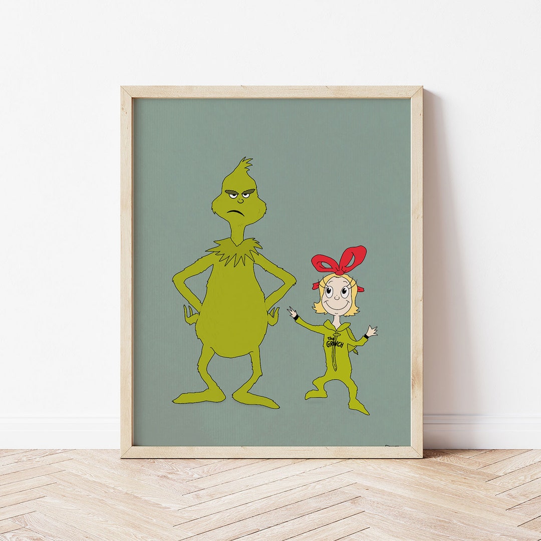 The Grinch Art Print Simple Grinch Home Decor Christmas Decor Holiday ...