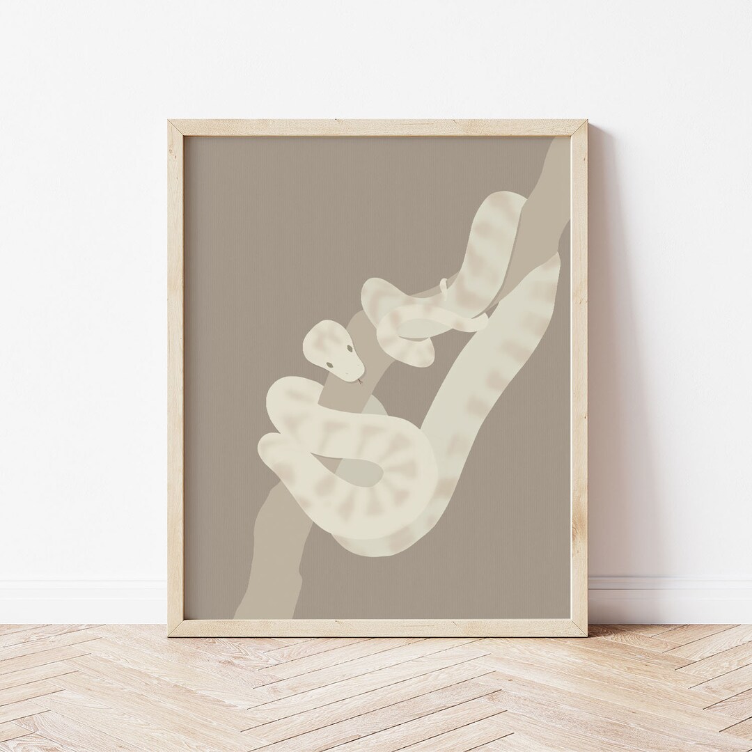 Snake Art Print Simple Animal Home Decor Reptile Decor Minimalist Decor ...