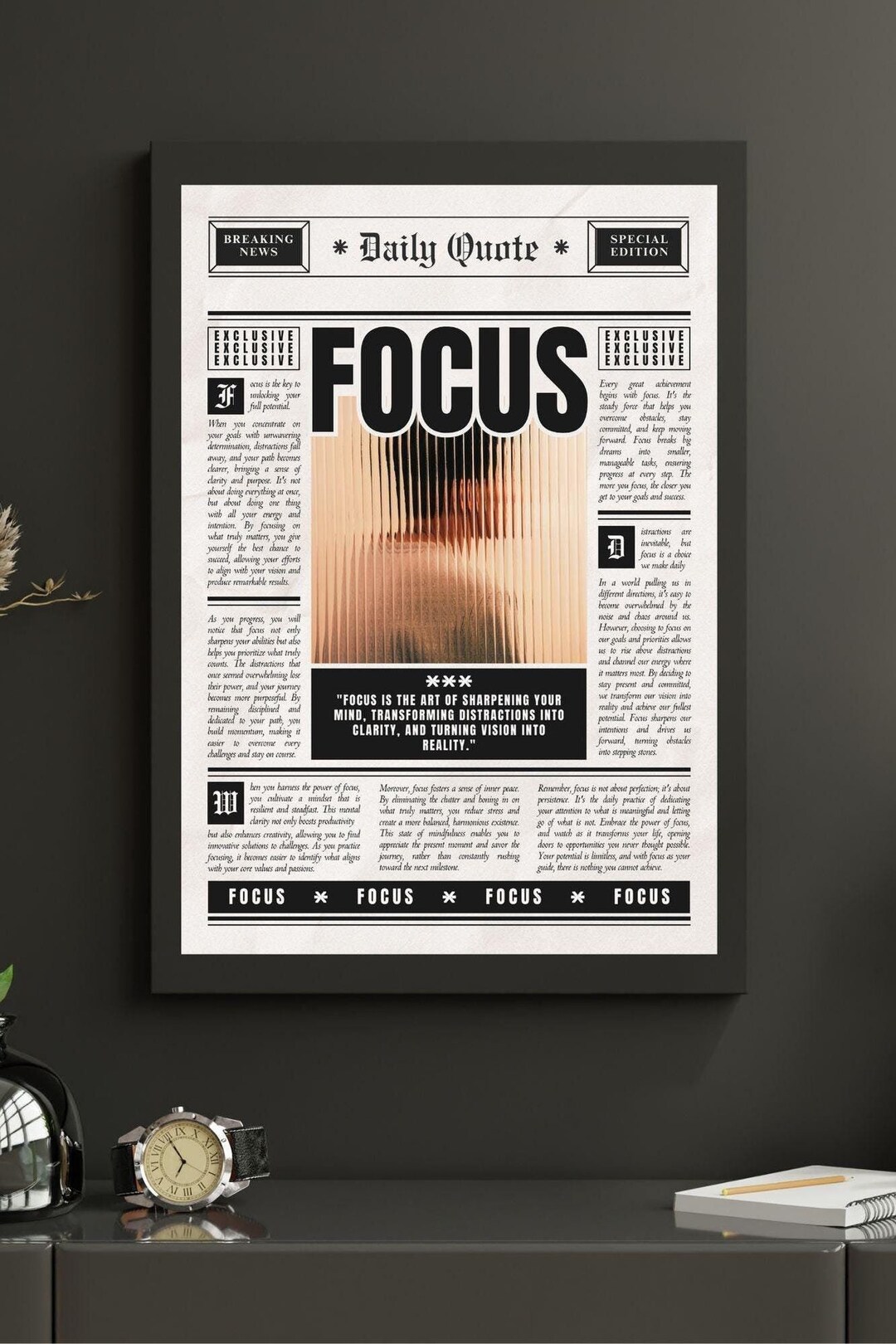 FOCUS | Motivational Wall Art Print | Inspirational Digital Download ...