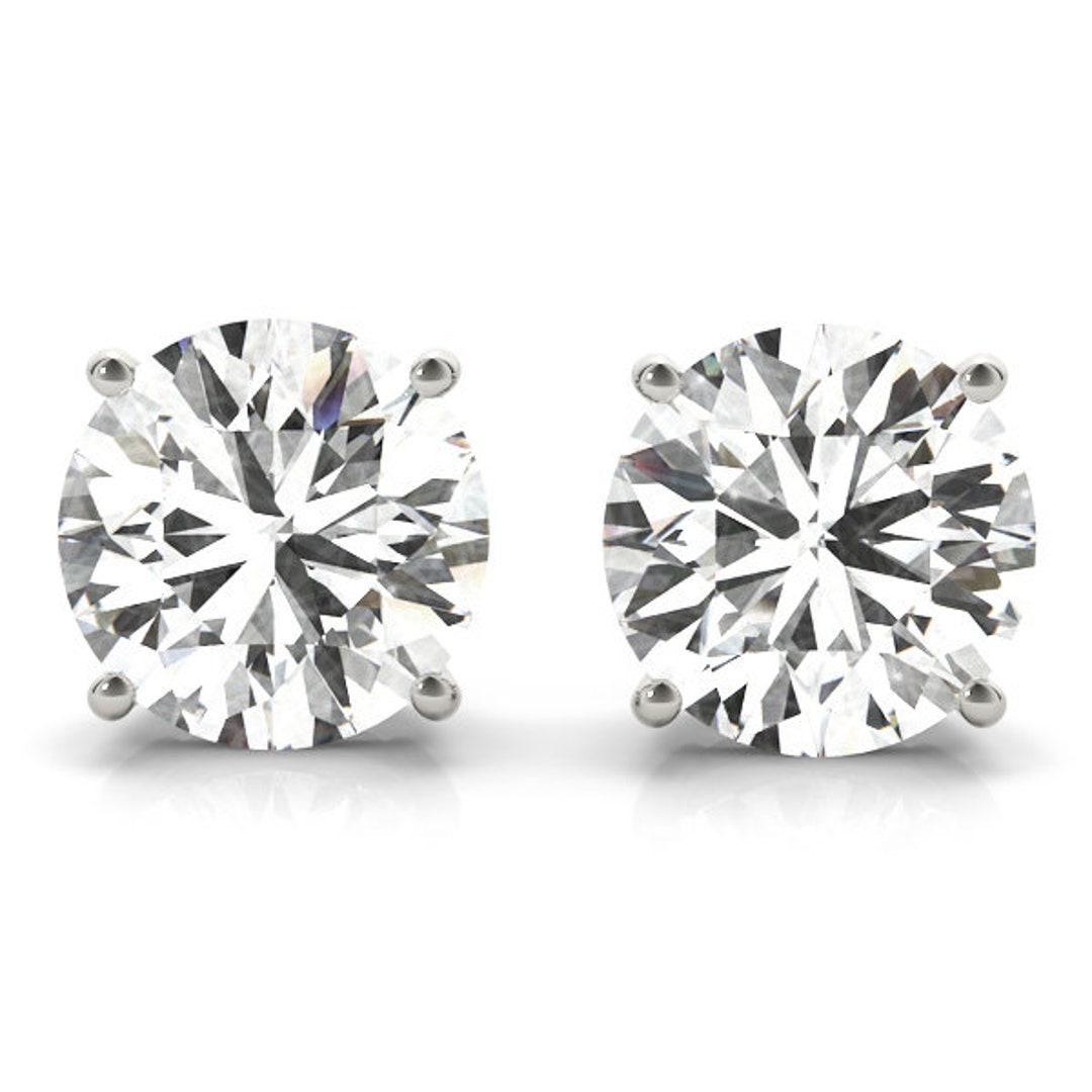 3 Carat Diamonds Studs, 3 Carat Total Weight Diamonds Earrings. 3 Carat ...