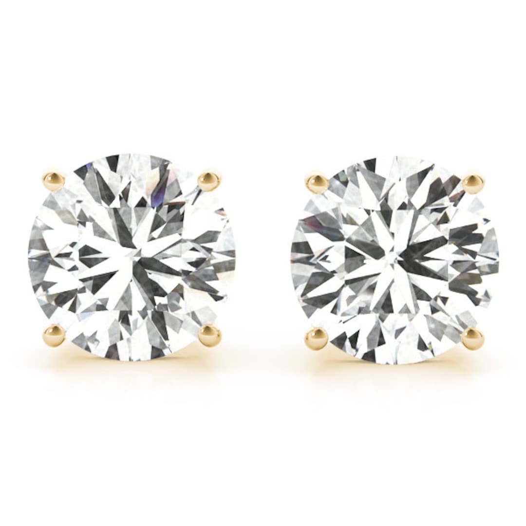 5 Carat Diamonds Studs, 5 Carat Total Weight Diamonds Earrings. 5 Carat ...