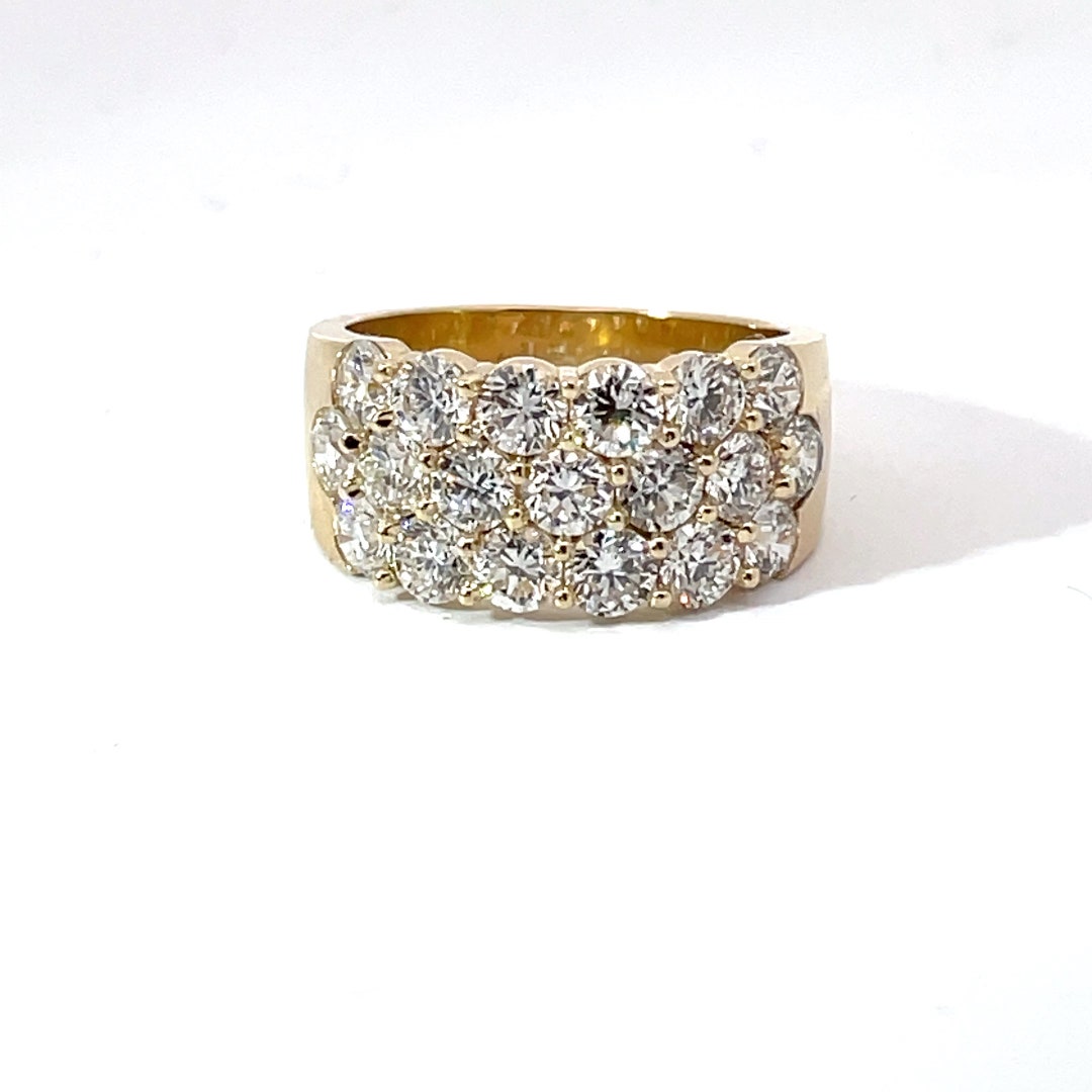 4 Carat Diamond Ring, 4 Carat 14K Yellow Gold Diamond Wedding Band, 3 ...