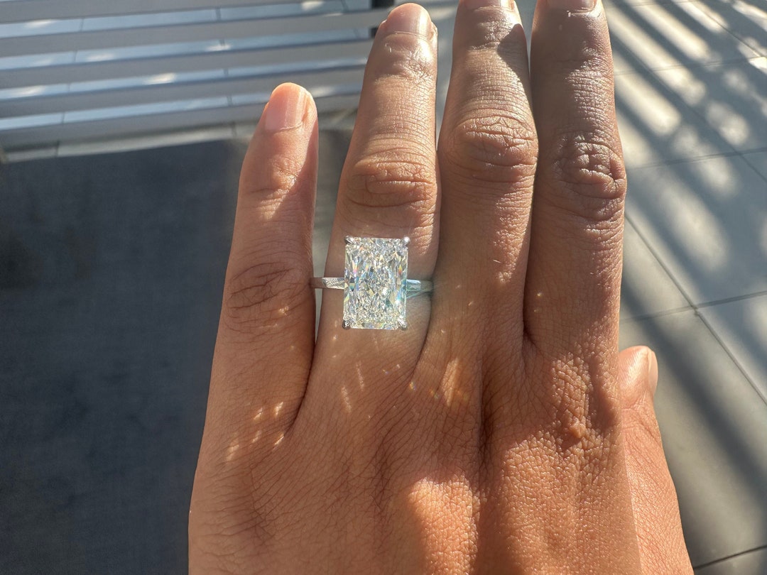 5 Carat Radiant Diamond Engagement Ring, 5 Carat Diamond Ring, 5 Carat ...