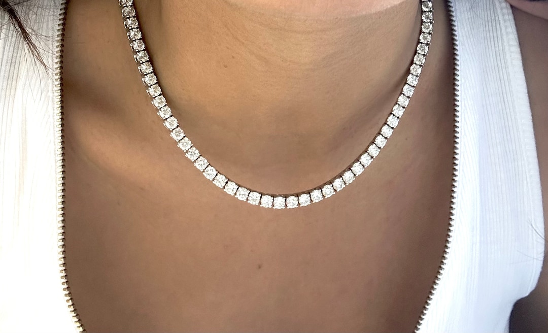 30 Carat Diamond Tennis Necklace, 30 Carat Diamond Necklace, Unique ...