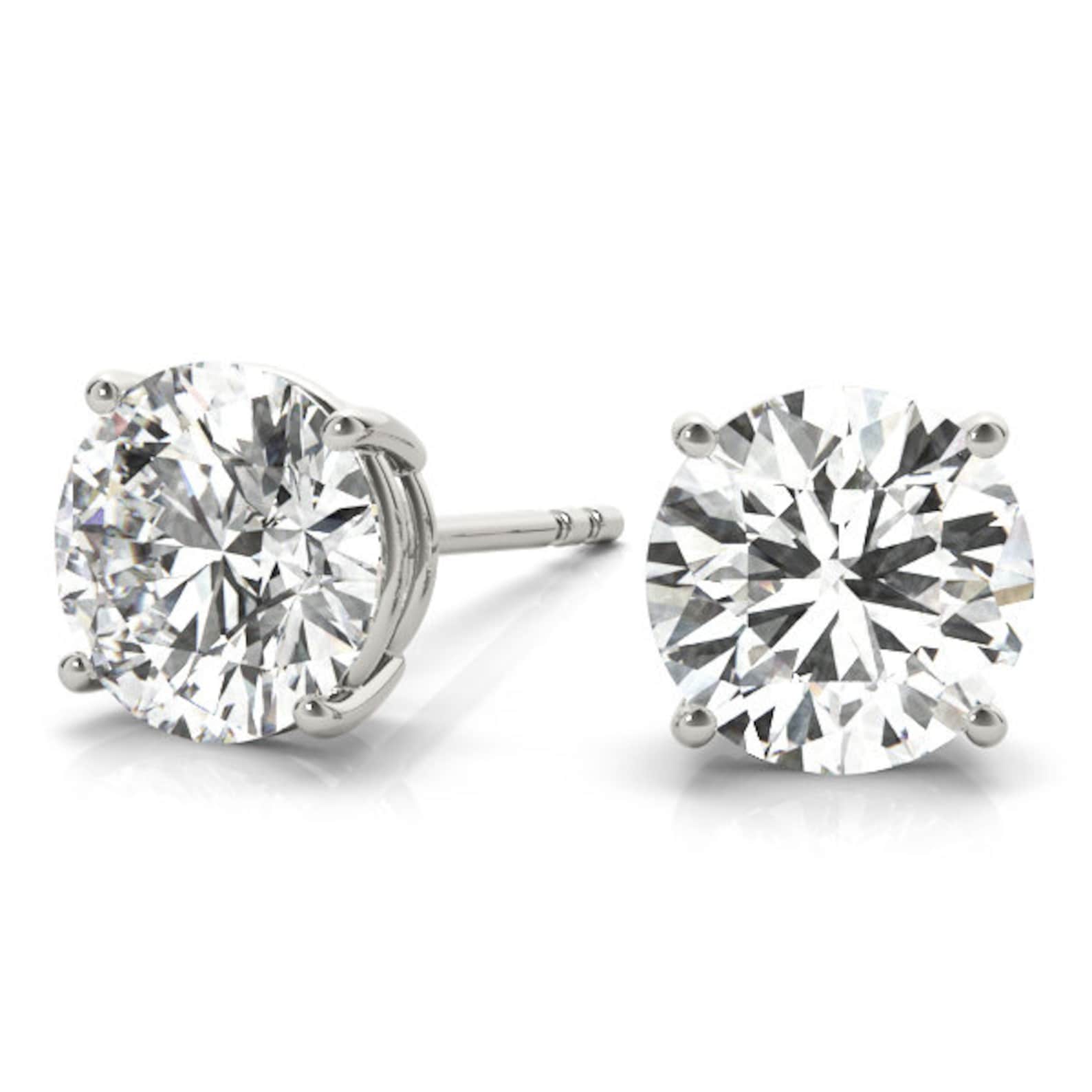 3 Carat Diamonds Studs, 3 Carat Total Weight Diamonds Earrings. 3 Carat ...