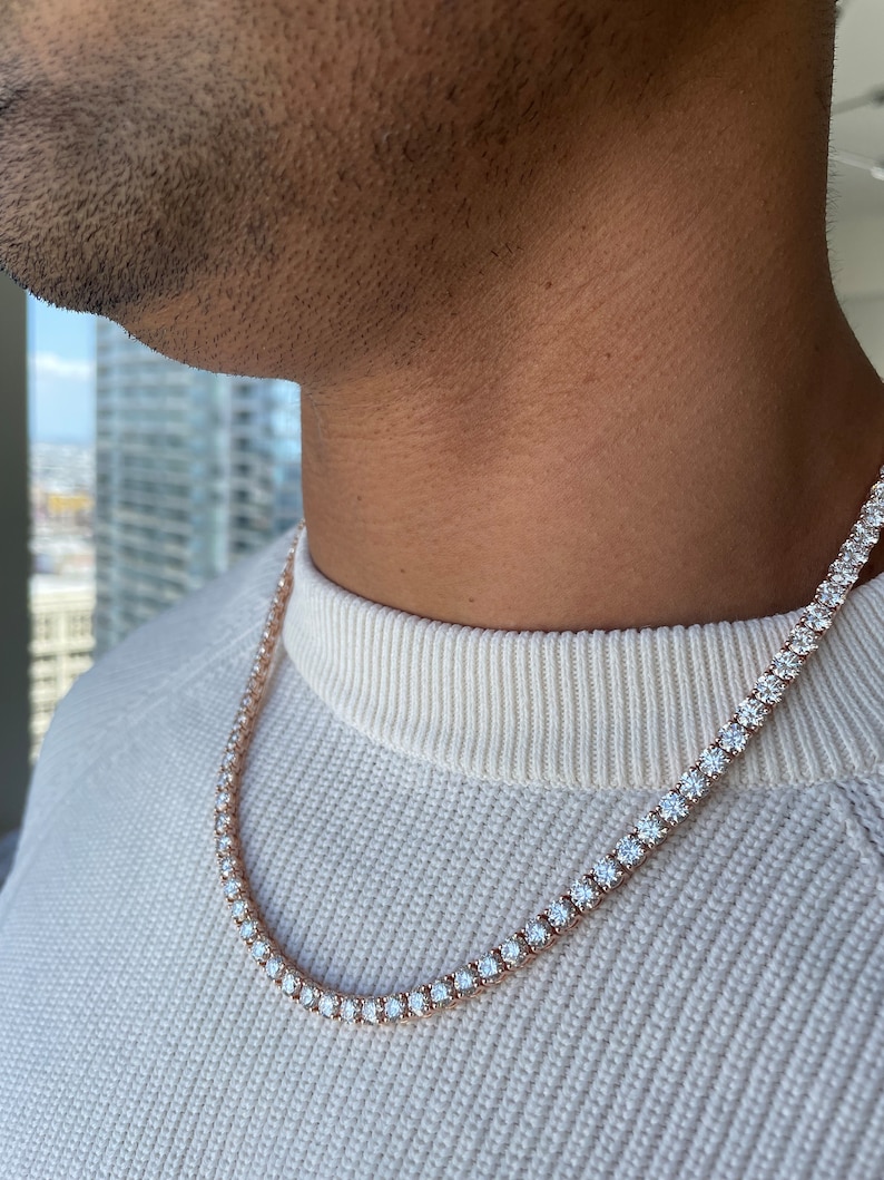 40 Carat Diamond Tennis Necklace. Men’s Diamond Tennis Necklace. 40 ...