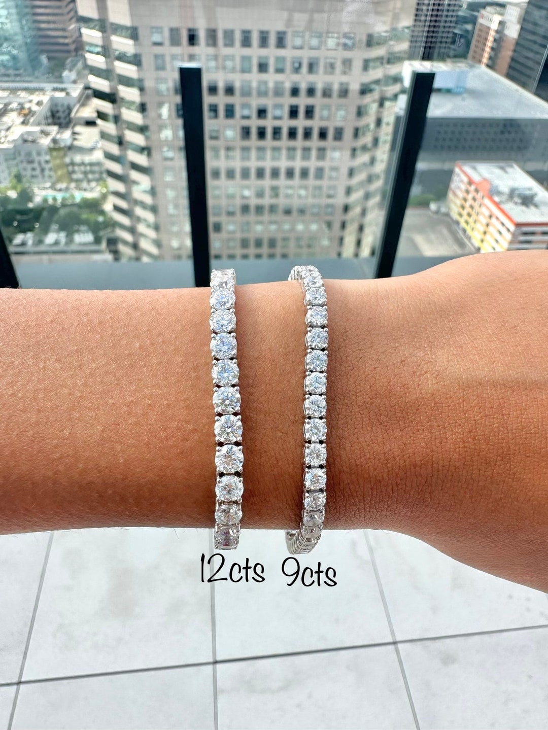 12 Carat Diamond Tennis Bracelet. Big Diamond Tennis Bracelet. Womens ...