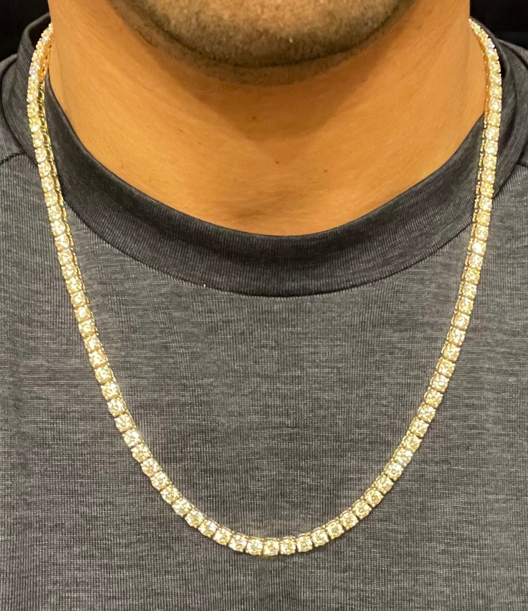 30 Carat Diamond Tennis Necklace. Men’s Diamond Tennis Necklace. 30 ...