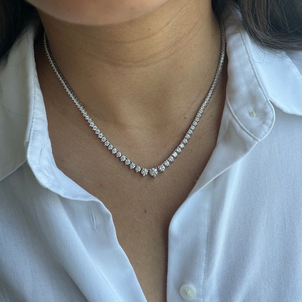 Graduated Diamond Necklace - Etsy