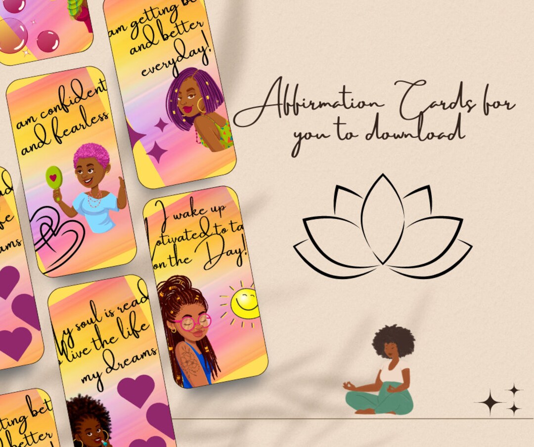 Positive Affirmation Cards for Black Queens - Etsy