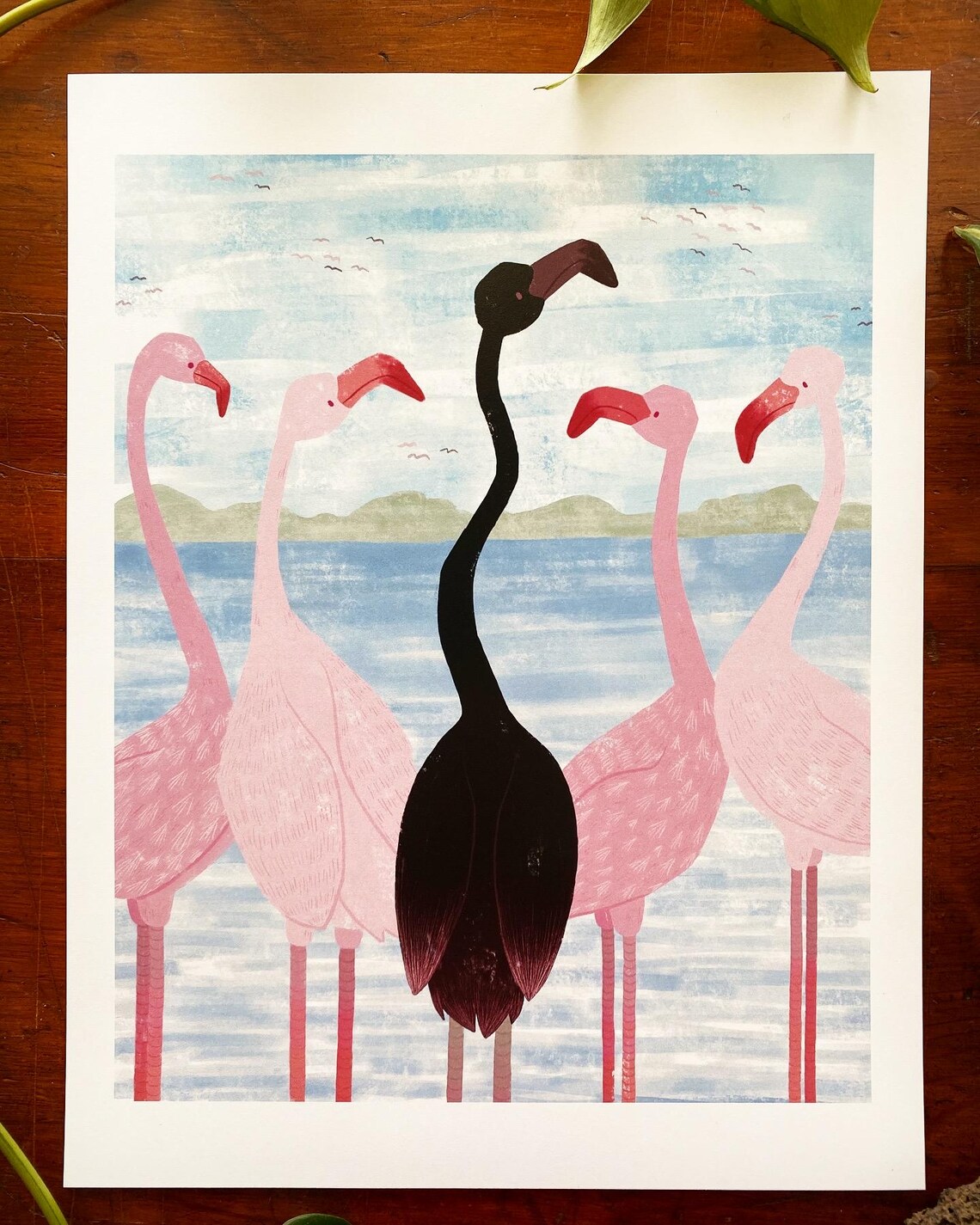 Stand Out in a Crowd - Flamingo Illustration Art Print - Etsy