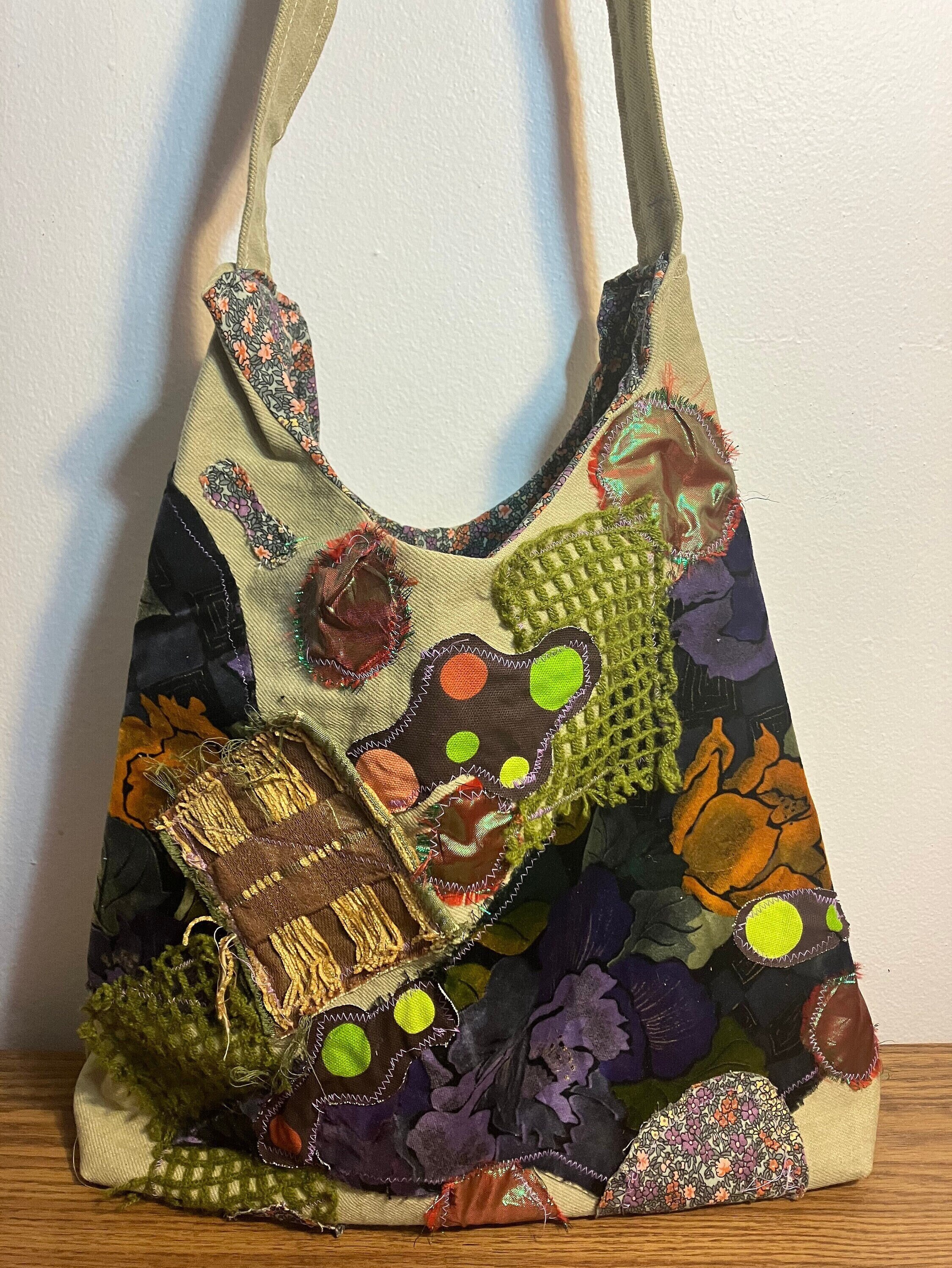 Denim Colorful Collage Design Shoulder Bag/decorative Shoulder Bag ...
