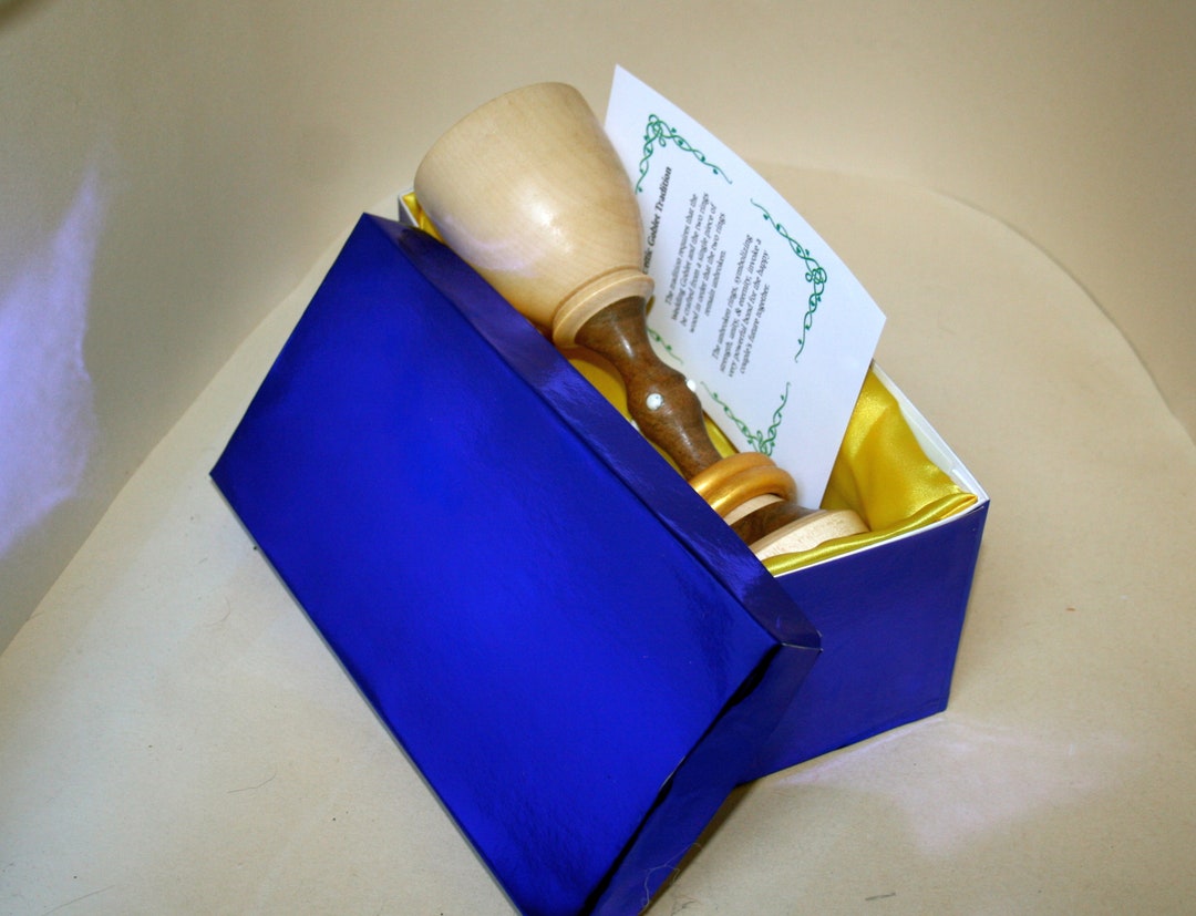 Wood Goblet Turned From Beech and Walnut. Goblet With Two Captive Rings ...