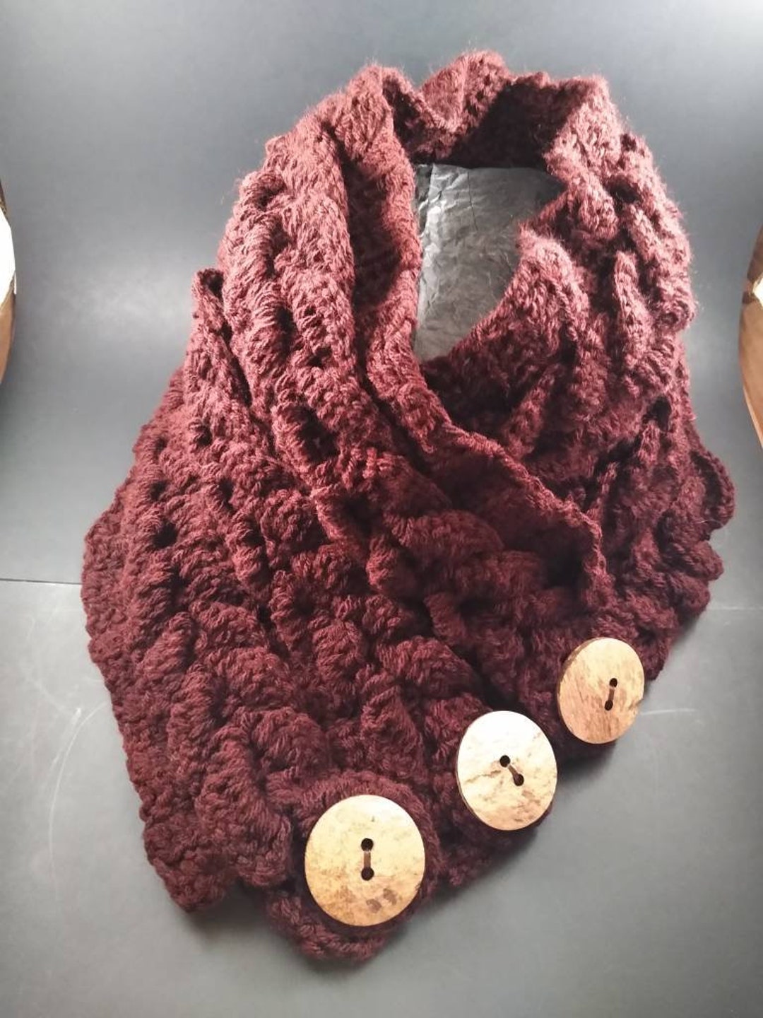 Chunky Button Braided Cowl - Etsy
