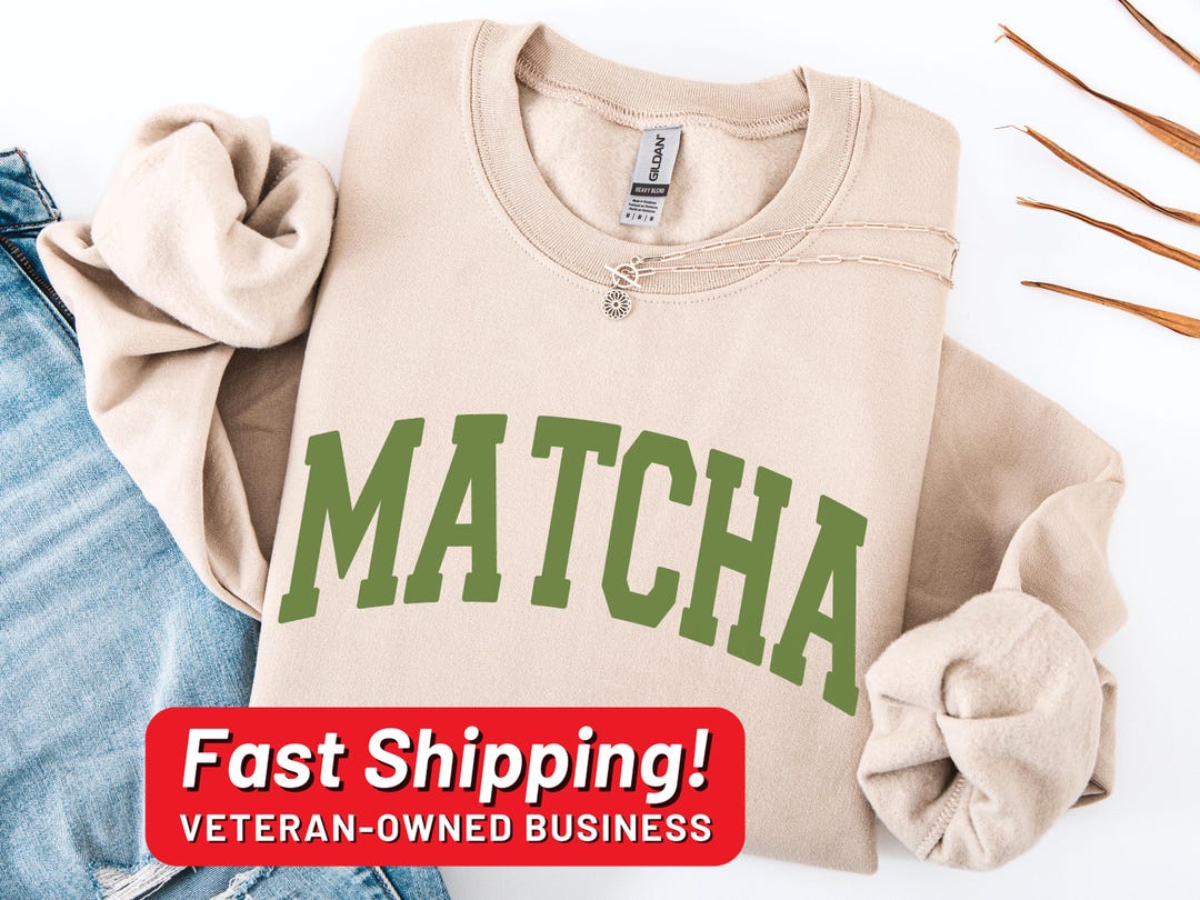 Personalized Matcha College Sweatshirt Collegiate Crewneck Sweater ...