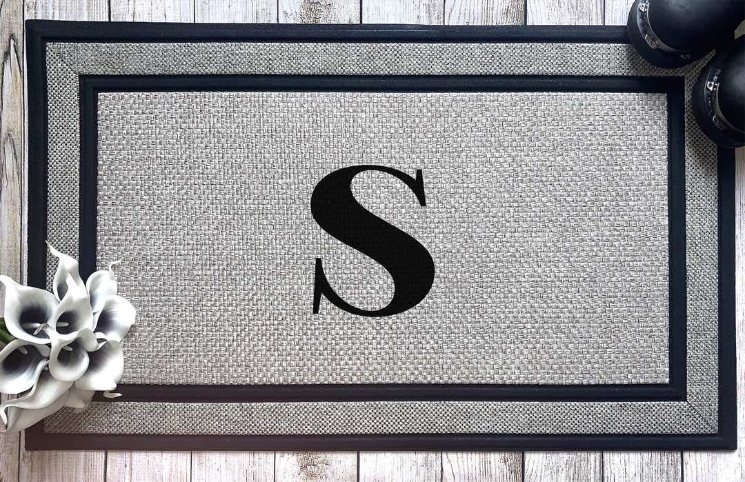 Single Initial Monogram Doormat, Classic Serif Style Letters 30x18 ...