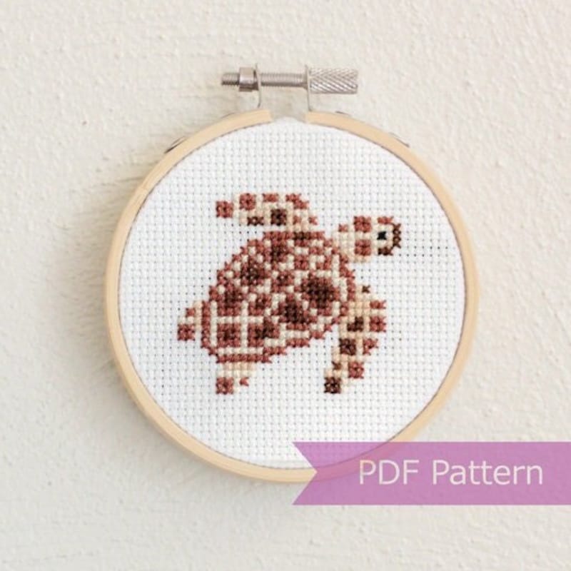 Turtle Cross Stitch - Etsy