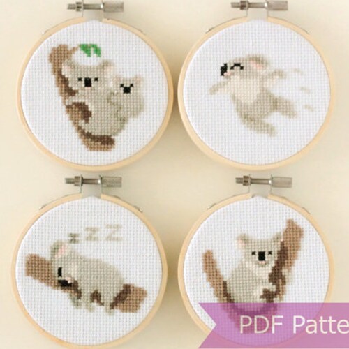 Cross Stitch Pattern PDF Cute Koala Instant Download - Etsy