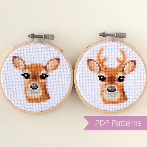 Cross Stitch Deer - Etsy
