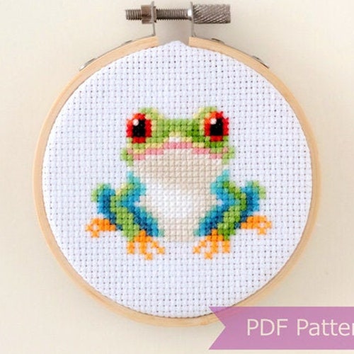 Red-eyed Tree Frog Cross Stitch PDF Red-eyed Tree Frog - Etsy