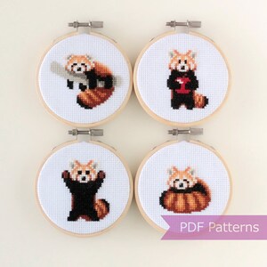 Red Panda Bundle Cross Stitch Pattern PDF Red Panda | Etsy