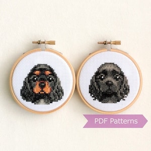 Cocker Spaniel Cross Stitch Pattern PDF Bundle B - Black Tan + Black ...