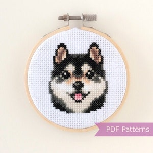 Black and Tan Shiba Inu Cross Stitch Pattern PDF Bundle | Etsy