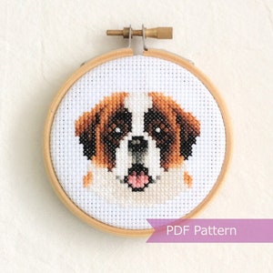Saint Bernard PDF Cross Stitch Pattern - St Bernard Embroidery ...