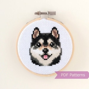 Black and Tan Shiba Inu Cross Stitch Pattern PDF Bundle - Black and Tan ...