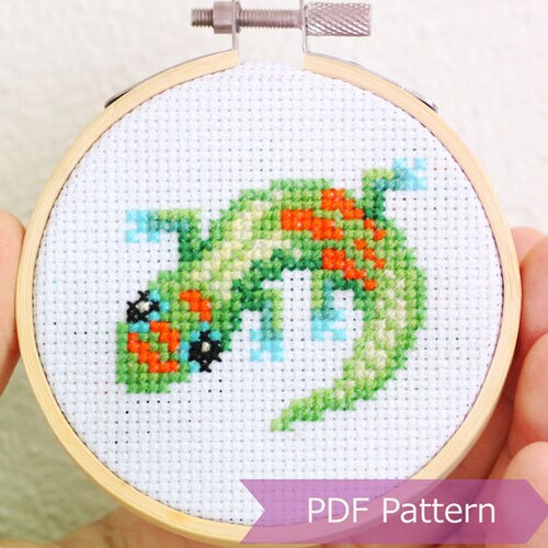 Lizard Cross Stitch Pattern Gecko Instant Download - Etsy