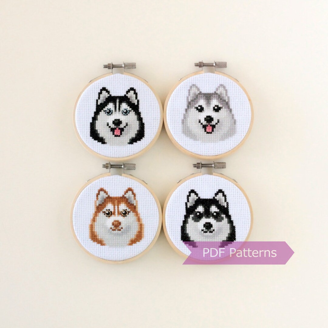 Siberian Husky Cross Stitch Pattern PDF Bundle Siberian - Etsy