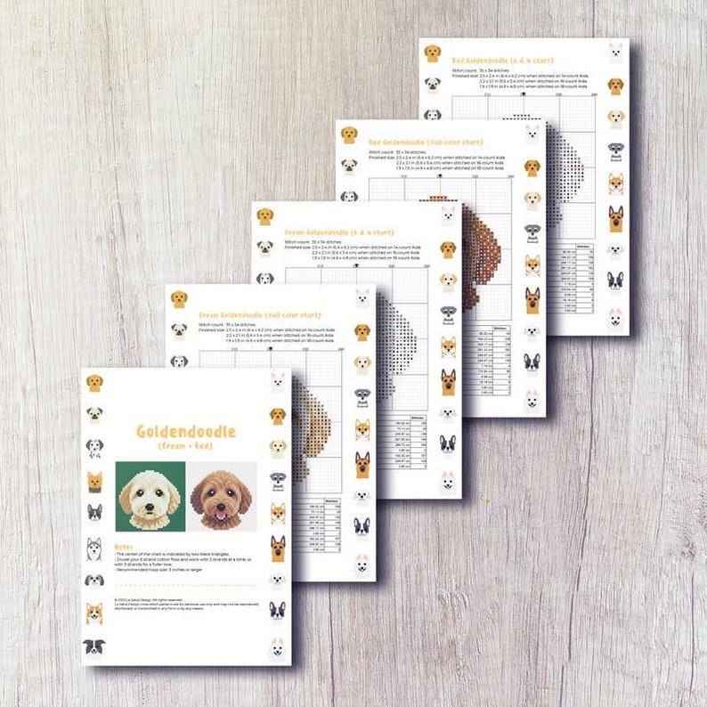 Goldendoodle Cross Stitch Pattern PDF Bundle Goldendoodle - Etsy